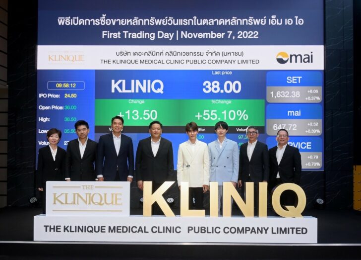 KLINIQ หุ้นสวย มงลงไม่ผิดหวัง เทรดวันแรกทะยานเหนือจอง 46.94%