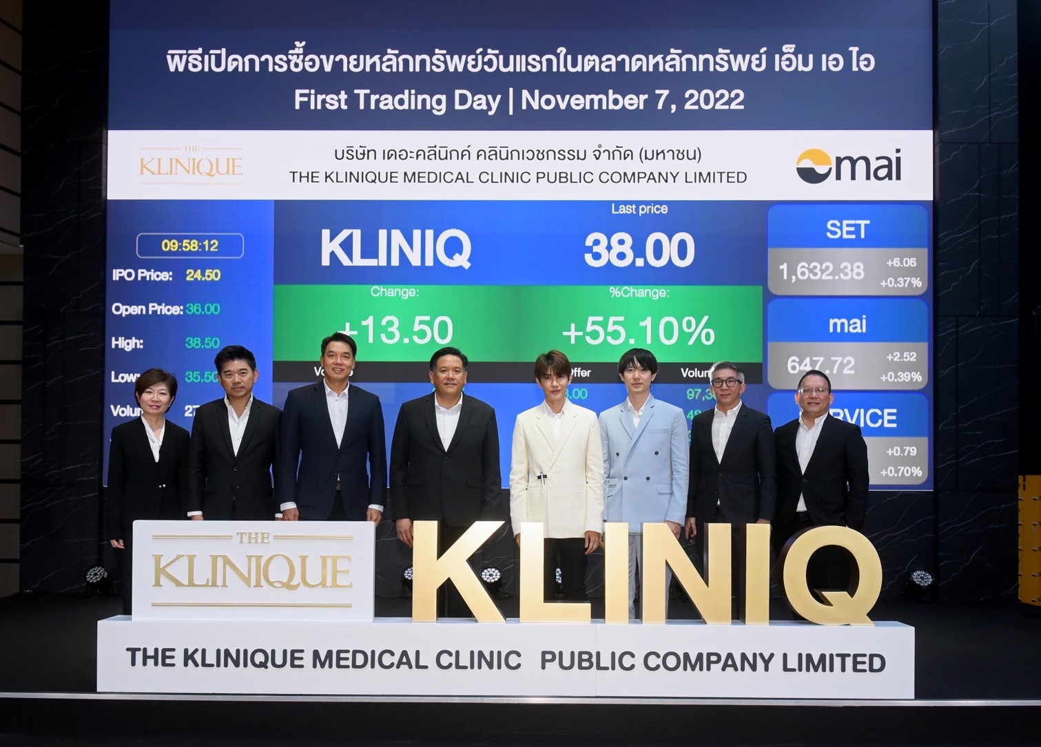 KLINIQ หุ้นสวย มงลงไม่ผิดหวัง เทรดวันแรกทะยานเหนือจอง 46.94%