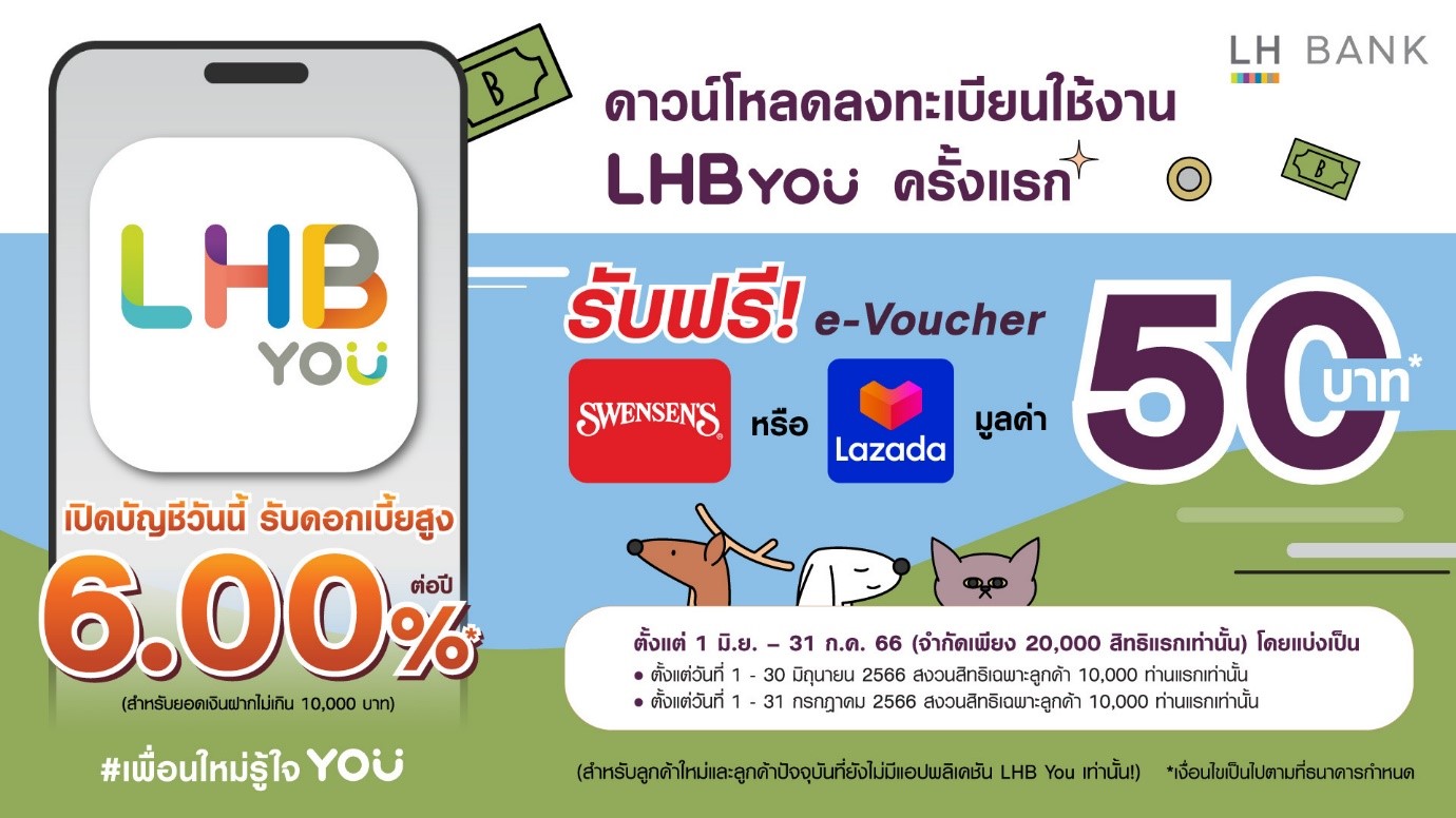LH Bank ส่งแคมเปญ “LHB You ยิ่งโหลด ยิ่งได้” เลือกรับทันที e-Voucher ...
