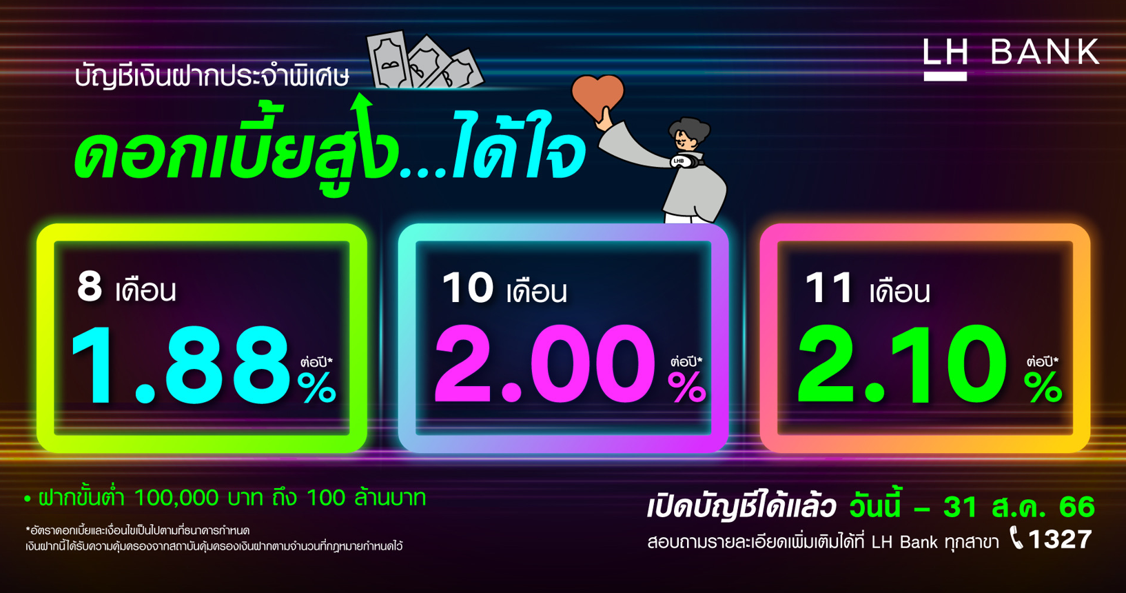 LH Bank ออกแคมเปญเงินฝากประจำพิเศษ ดอกเบี้ยสูง