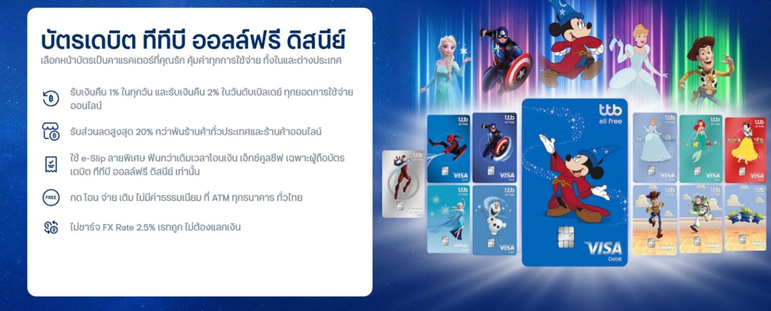 ttb x Disney ความน่ารักครั้งใหม่บนหน้าบัตร ในวันที่ต่างมองหาความคุ้มค่า
