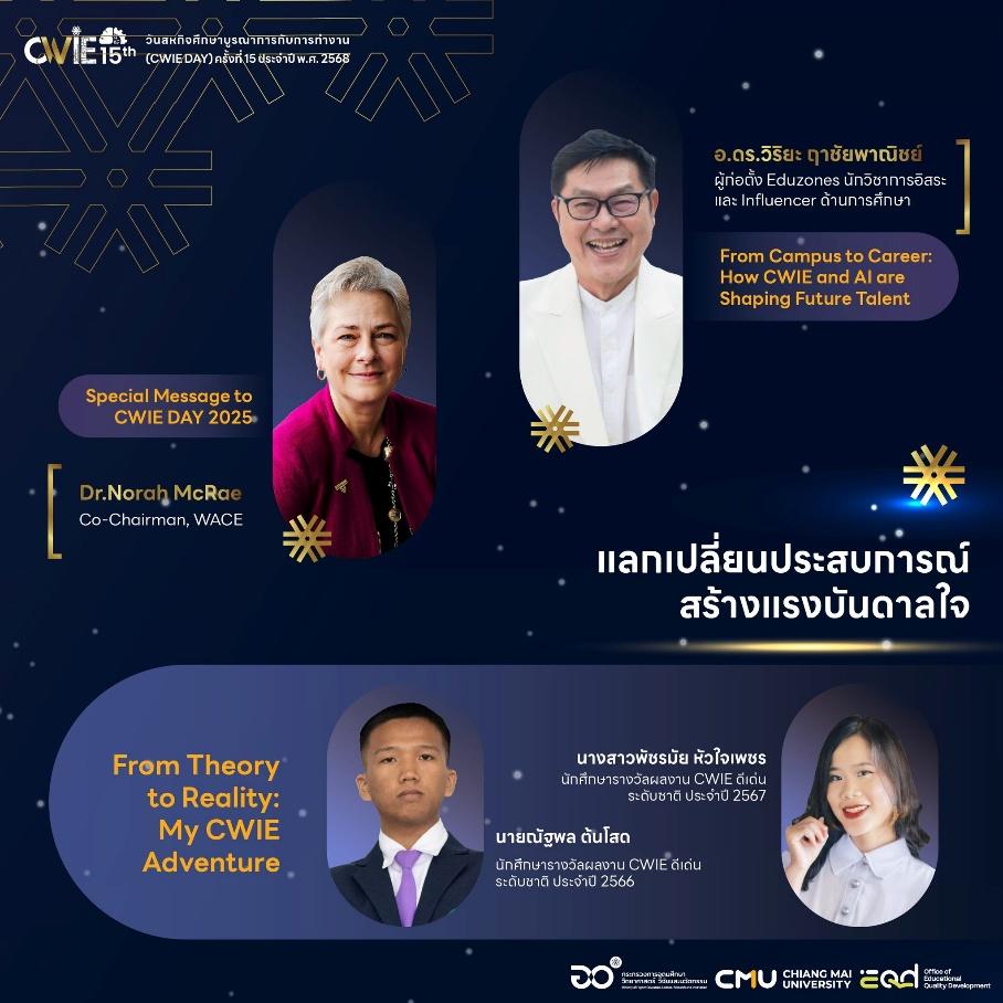 มช. เชิญร่วมงาน CWIE DAY 2025 พลิกโฉมการศึกษาสู่โลกแห่งการทำงาน
