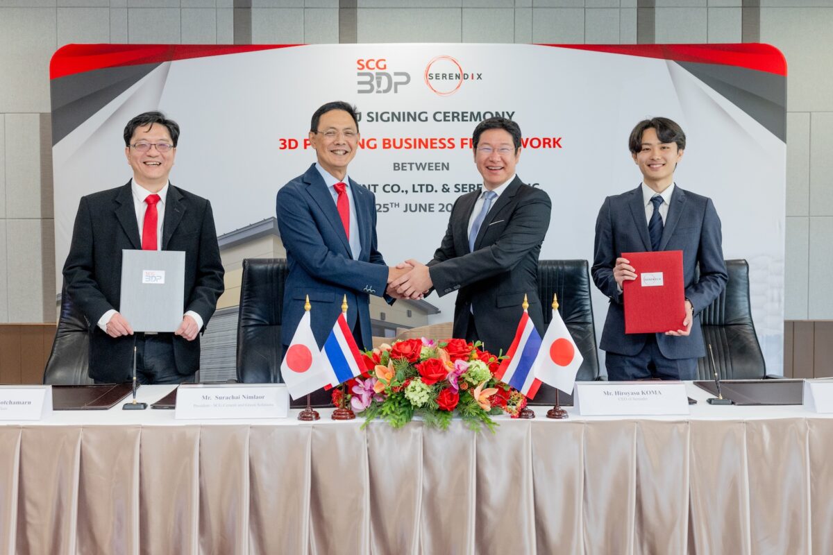 SCG ผนึก Serendix สตาร์ทอัพดาวรุ่งญี่ปุ่น บุก SCG 3D Printing Mortar