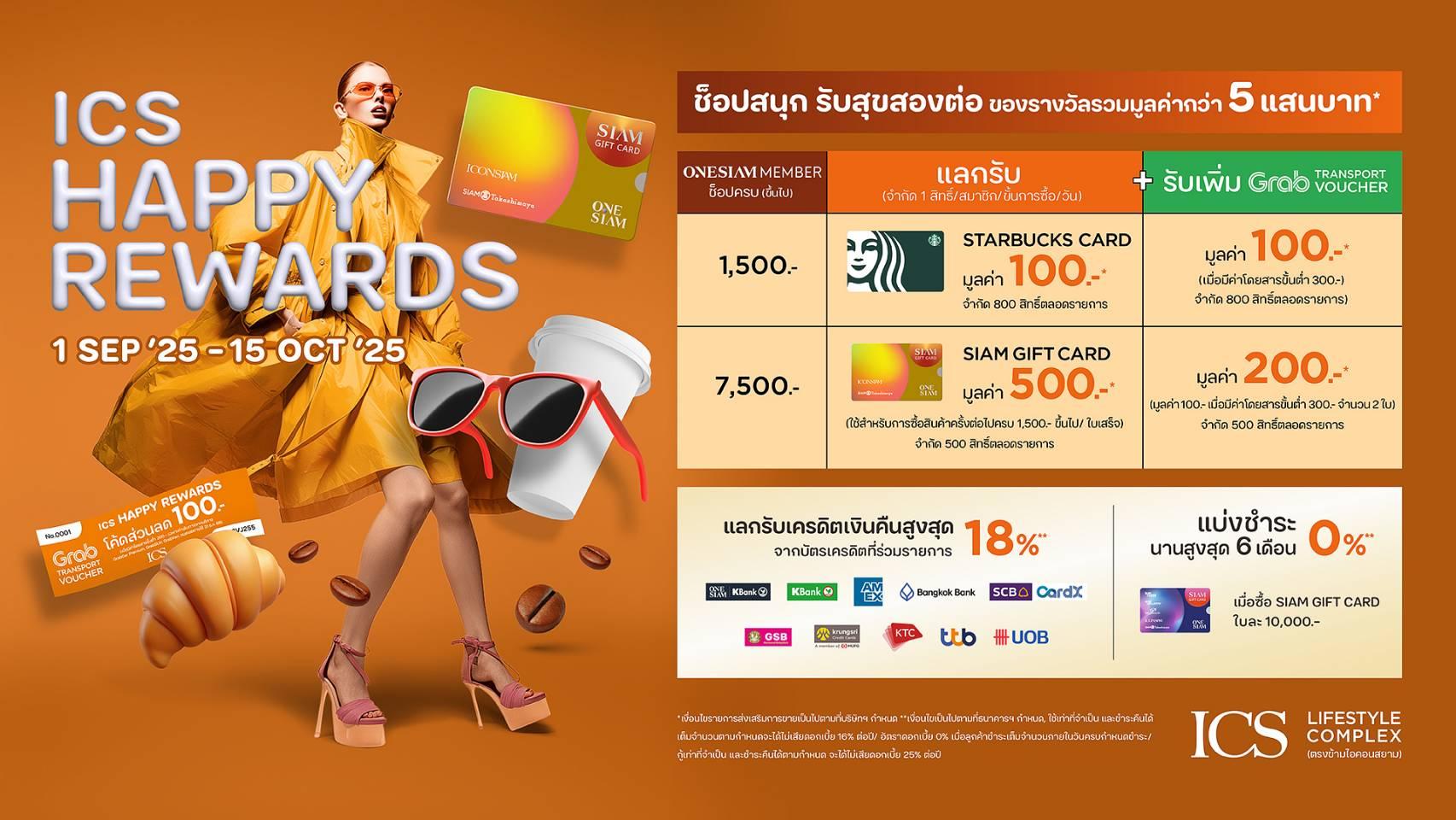 ICS Lifestyle Complex มอบความคุ้มเติมความสุขกับโปรโมชั่น “ICS HAPPY REWARDS”